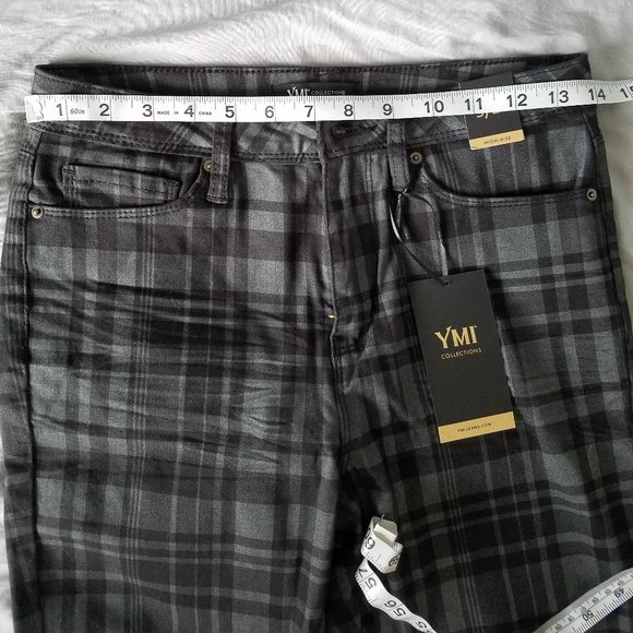 YMI | Pants & Jumpsuits | Nwt Ymi Blue And Black Plaid Skinny Pant ...
